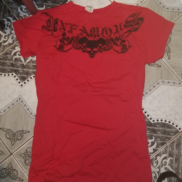 Infamous | Tops | Infamous Jrs Red Skull Tee Jrs Xl Nwt | Poshmark